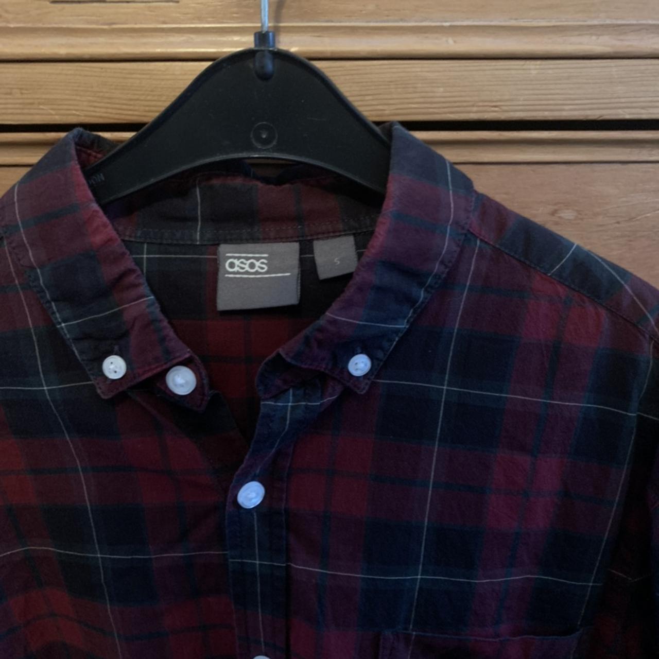ASOS red tartan / checkered shirt, very nice shirt,... - Depop