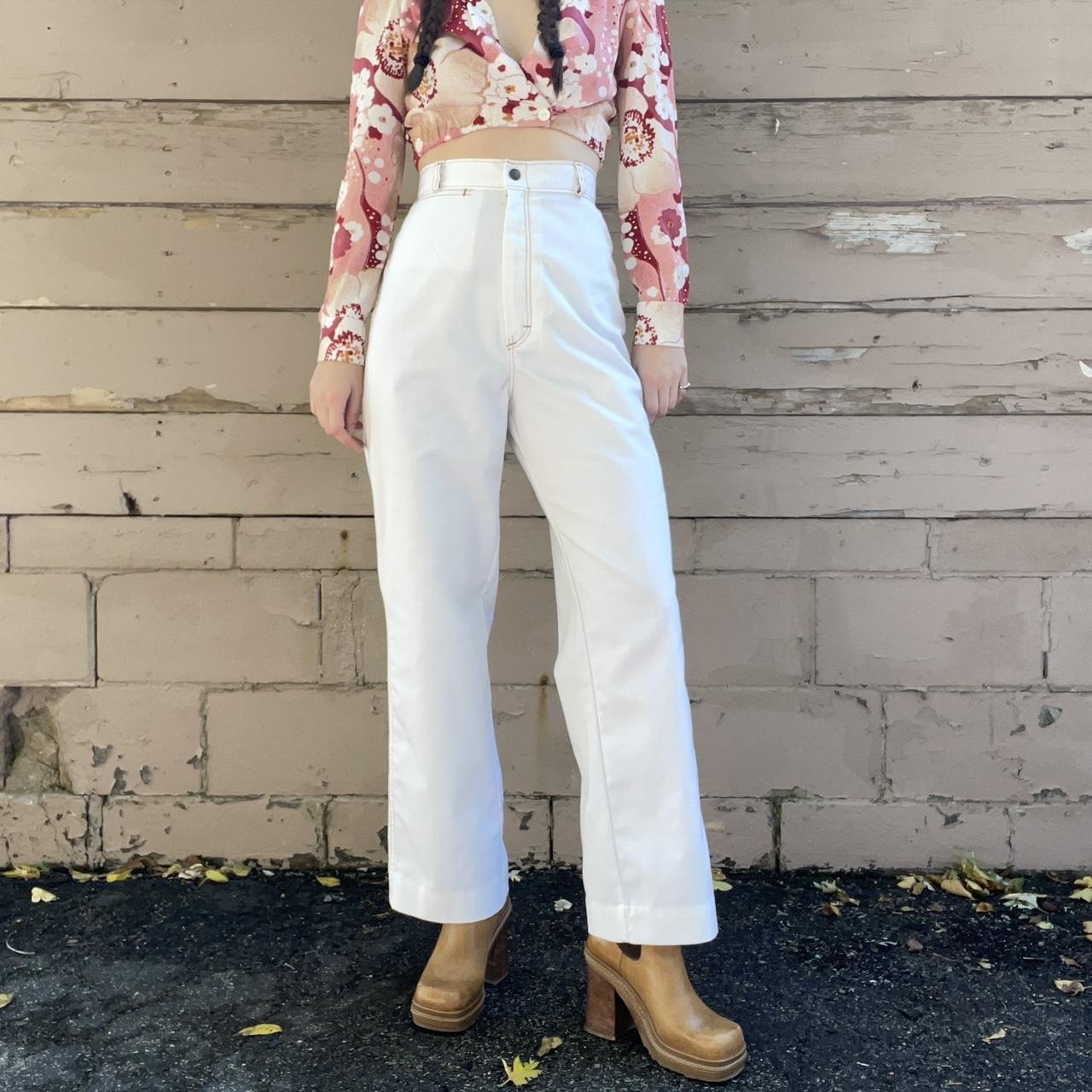 Vintage 80’s White High Waisted Pants No tags.... - Depop