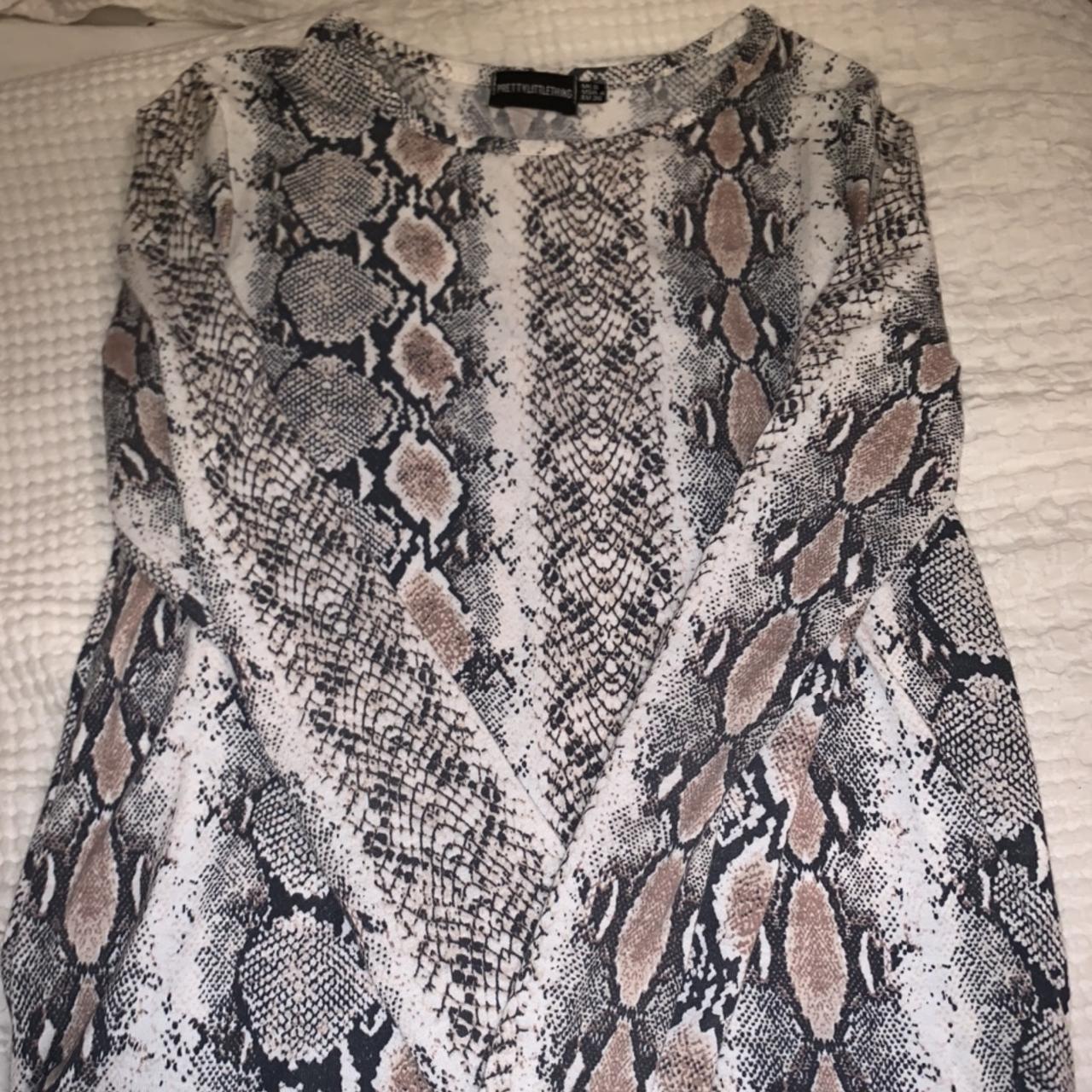 Pretty Little Thing long sleeve snake skin top, only... - Depop