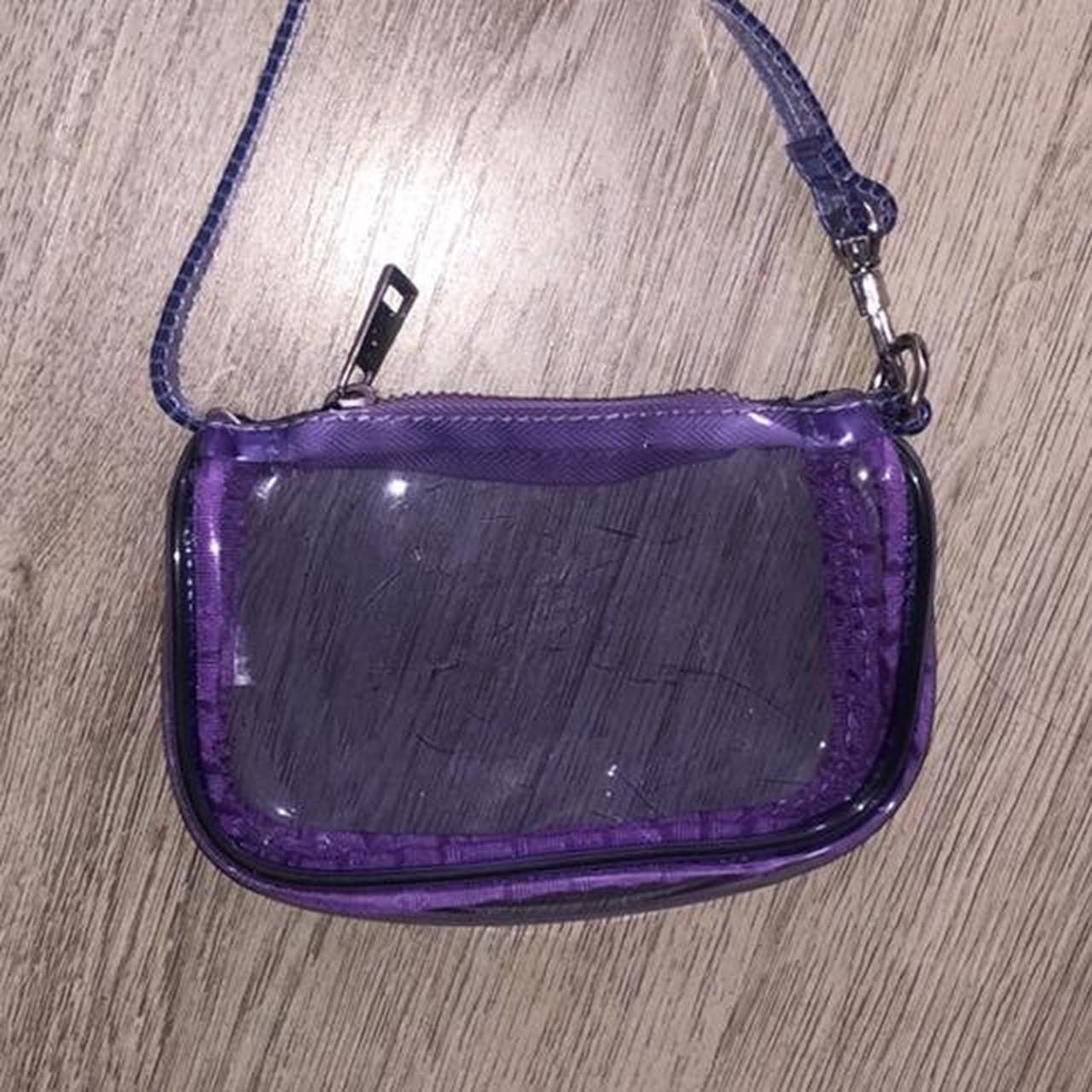purple/ lilac clear mini bag super small lizzo... - Depop