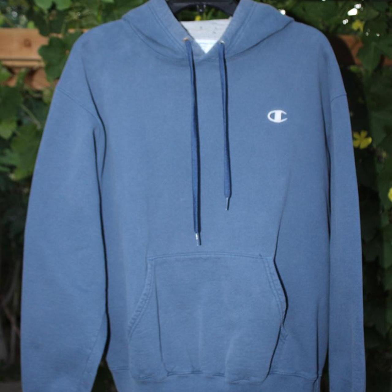 Navy Blue Champions Hoodie Lil faded and there’s... - Depop