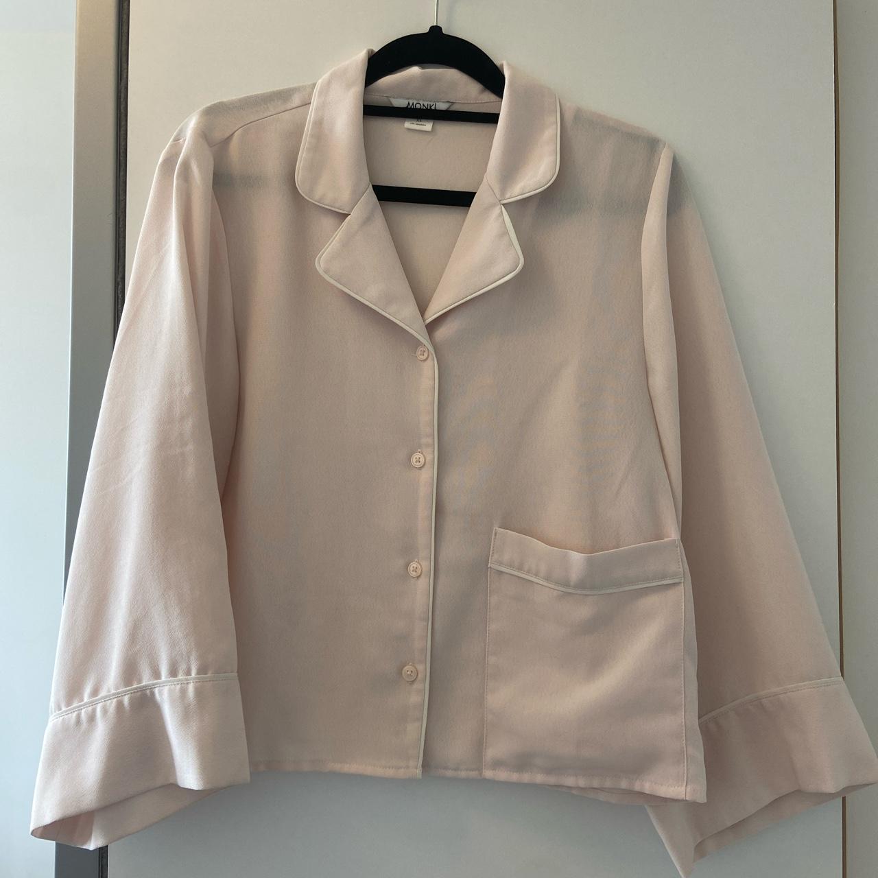Monki pyjama style top blouse Button down light... - Depop