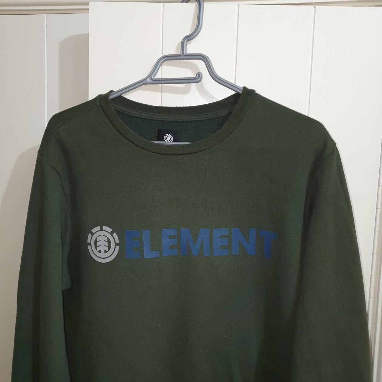 Element Sweatshirt in green with blue font and grey... - Depop