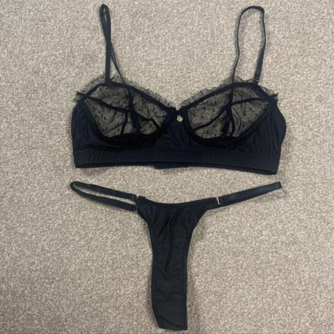 Beautiful black underwear set Brand new Size... - Depop