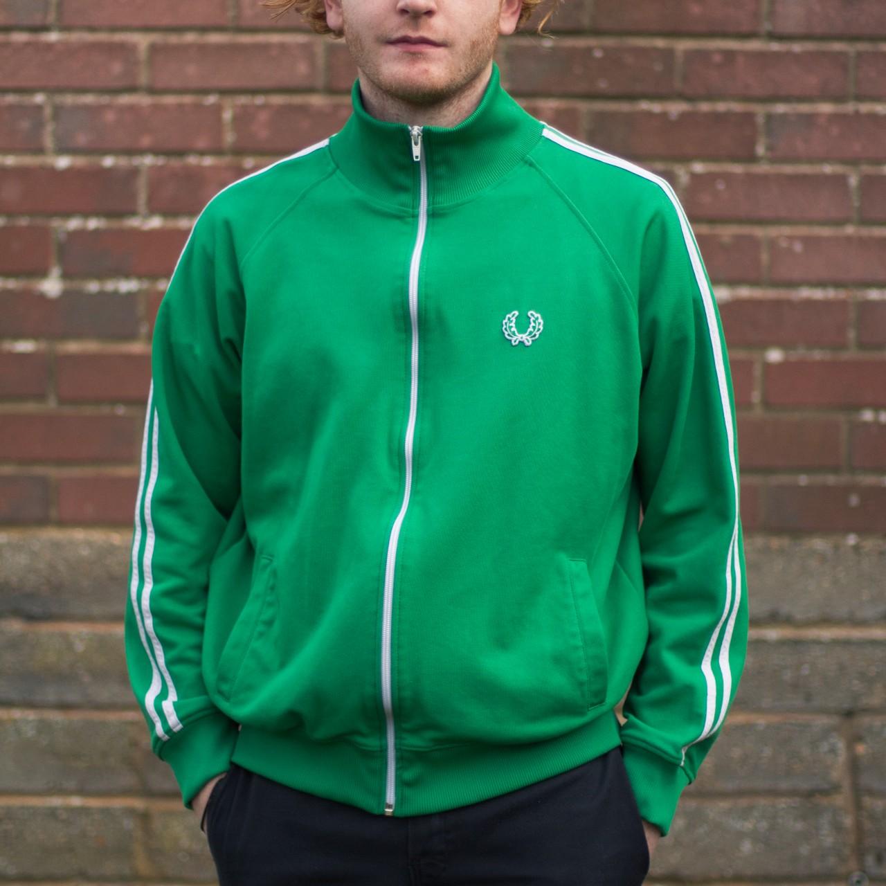 Rare vintage Fred Perry track top! Model is 6'. Says... | Depop