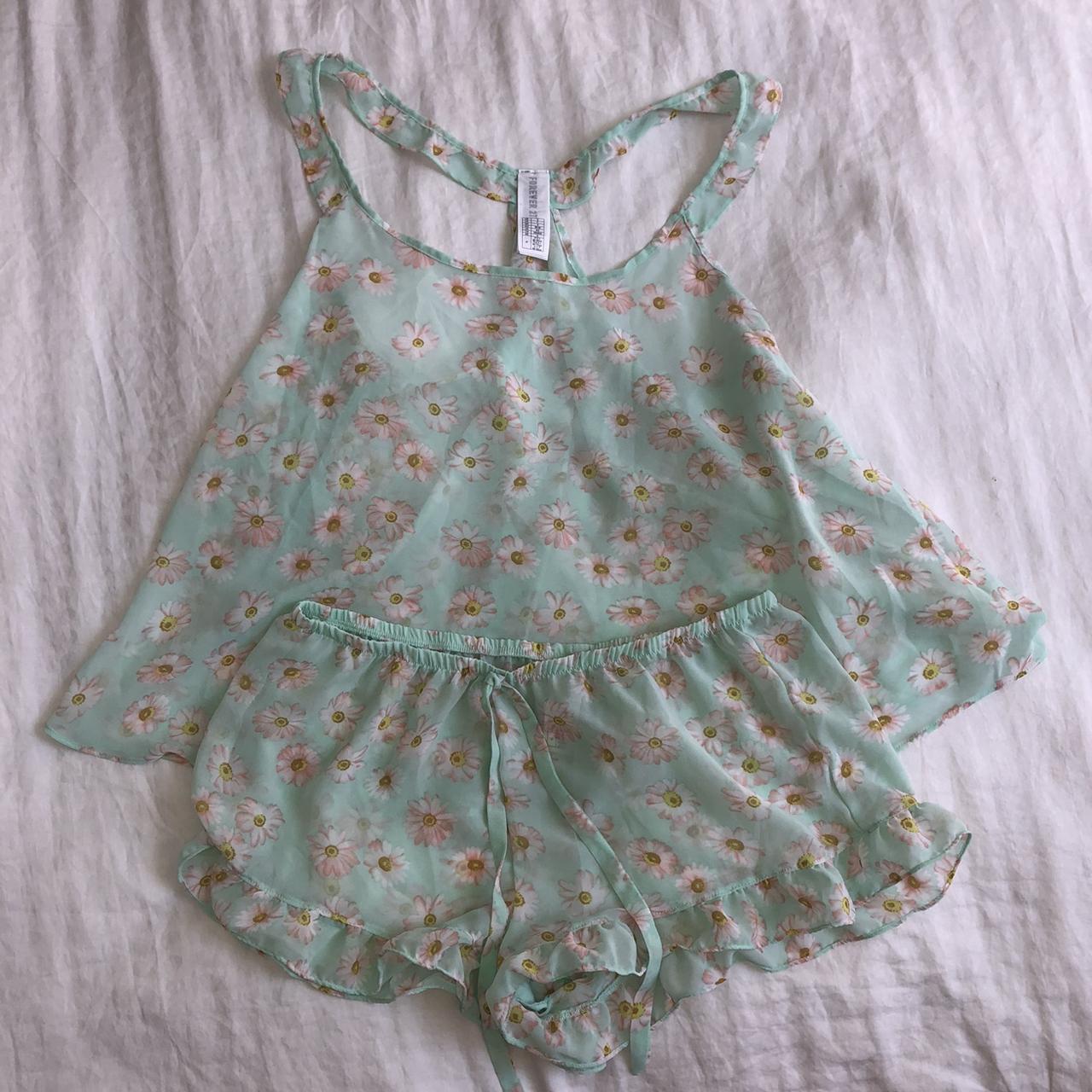 Forever 21 Matching pyjama short set , light sexy... - Depop
