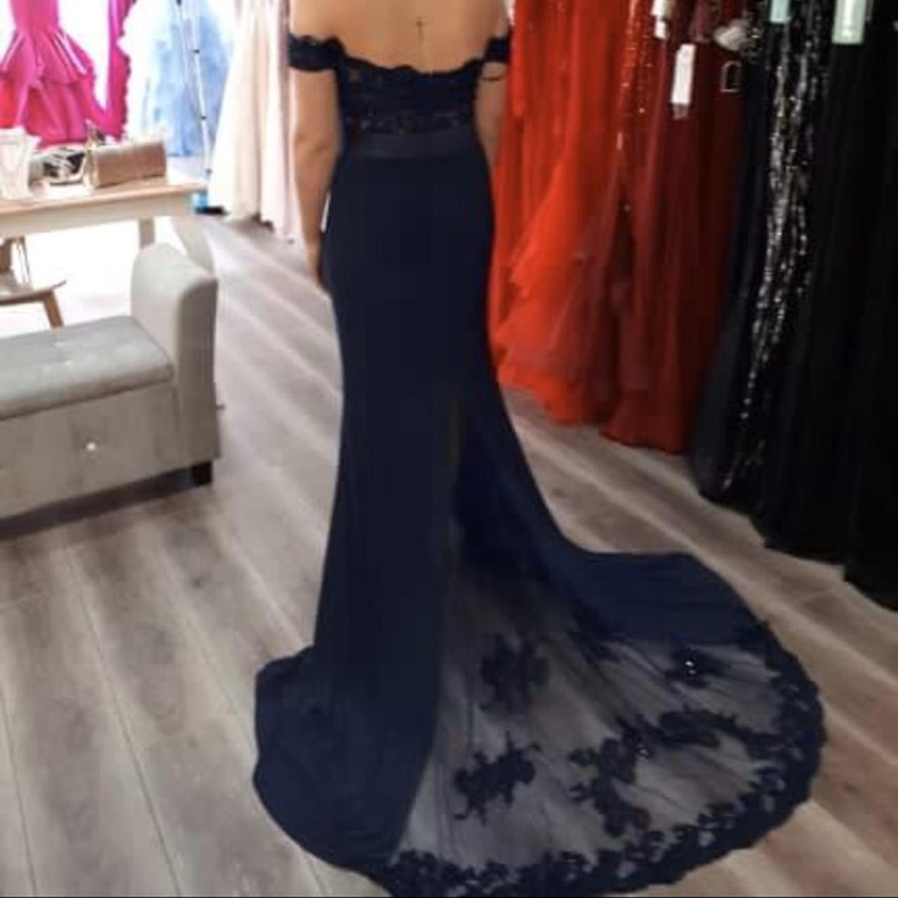 Navy lace Maraldress Graduation / Prom dress. Nearly... - Depop