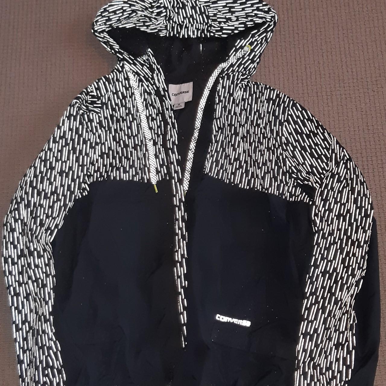 Converse rain jacket- light jacket in black with... - Depop