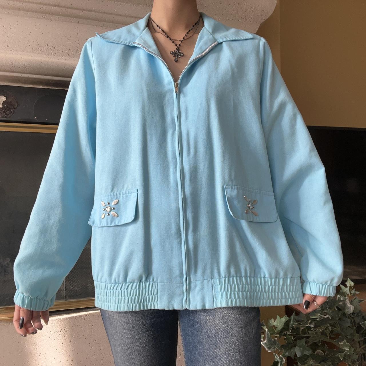 The baby blue zip up 💙🤍 -gorgeous vintage 70s-80s... - Depop