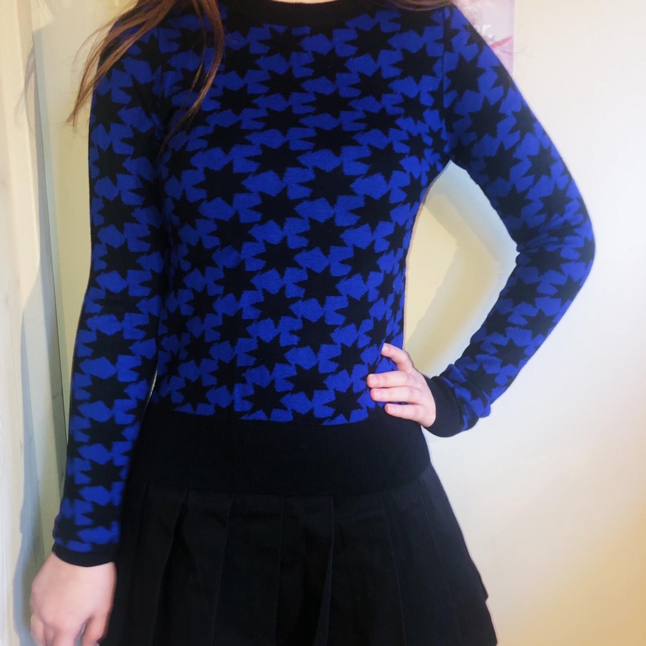 Tight blue and black stars indie sleaze sweater.... - Depop