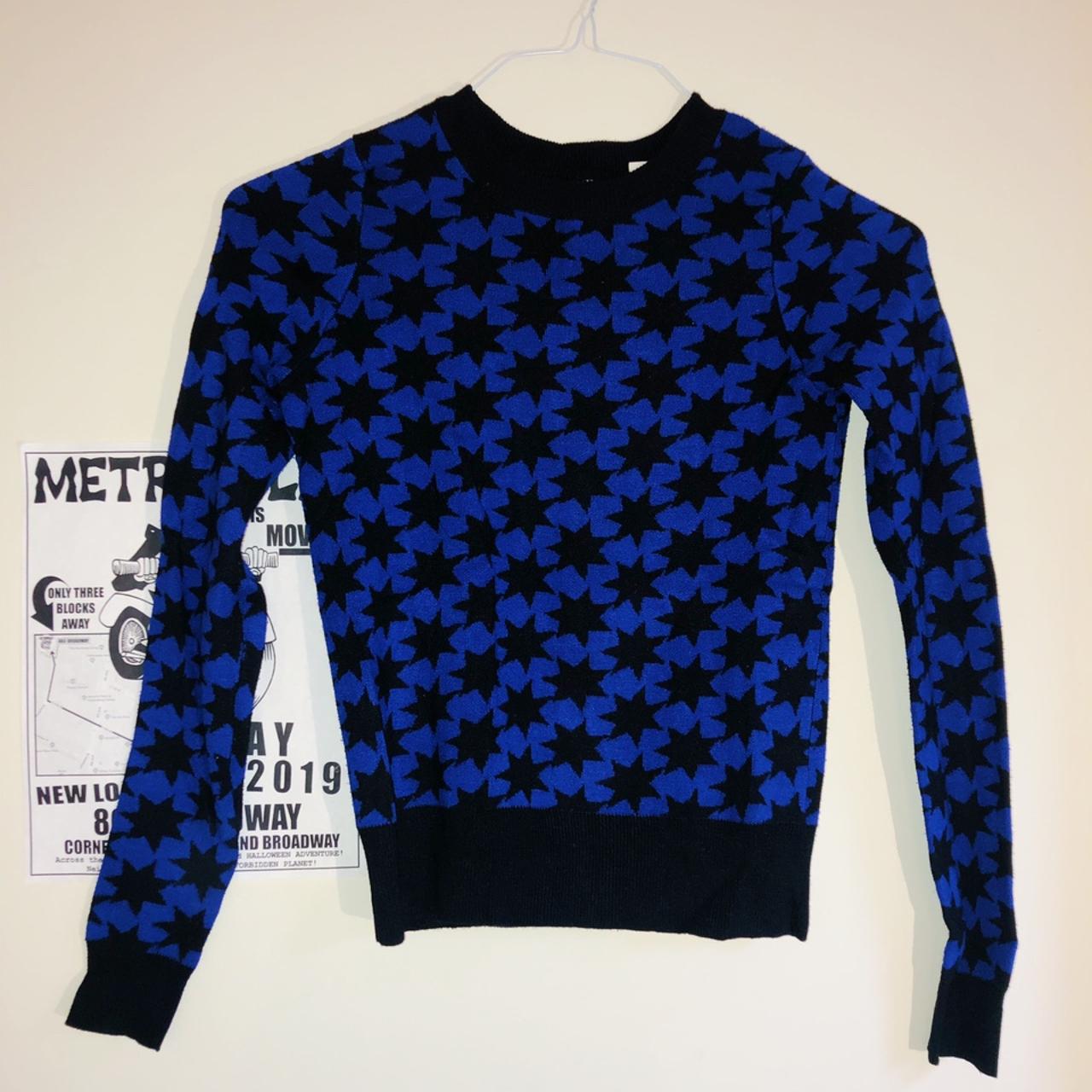 Tight blue and black stars indie sleaze sweater.... - Depop