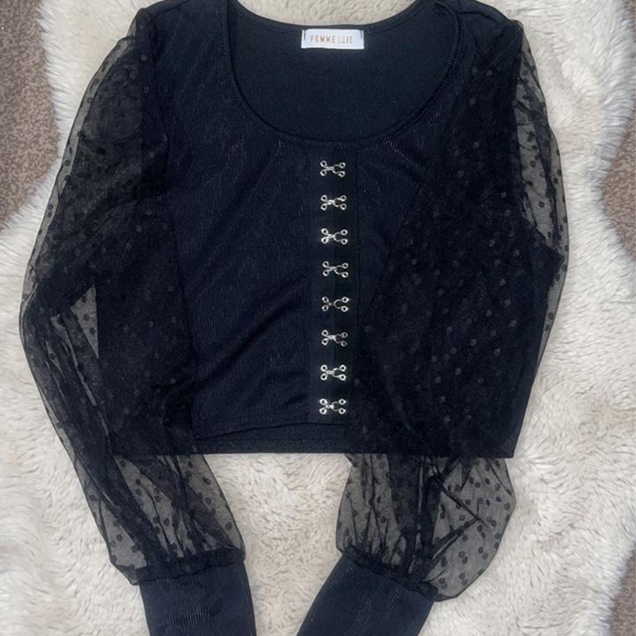 Rebellious cropped corset top Size 12 (fits like a... - Depop