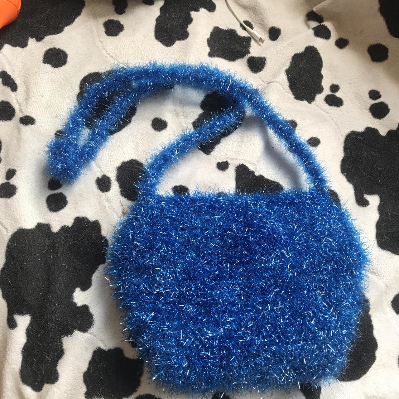Unique plastic fuzzy soft electric blue BAG 💦 Very... - Depop
