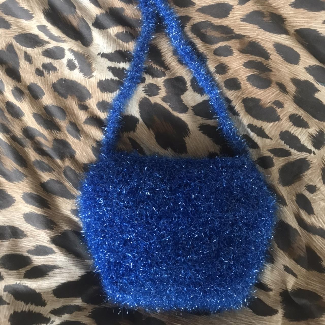 Unique plastic fuzzy soft electric blue BAG 💦 Very... - Depop