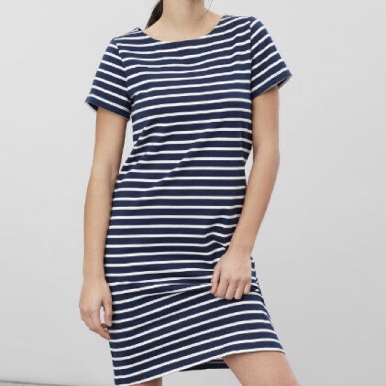Joules riviera navy and white stripe dress Easy to... - Depop