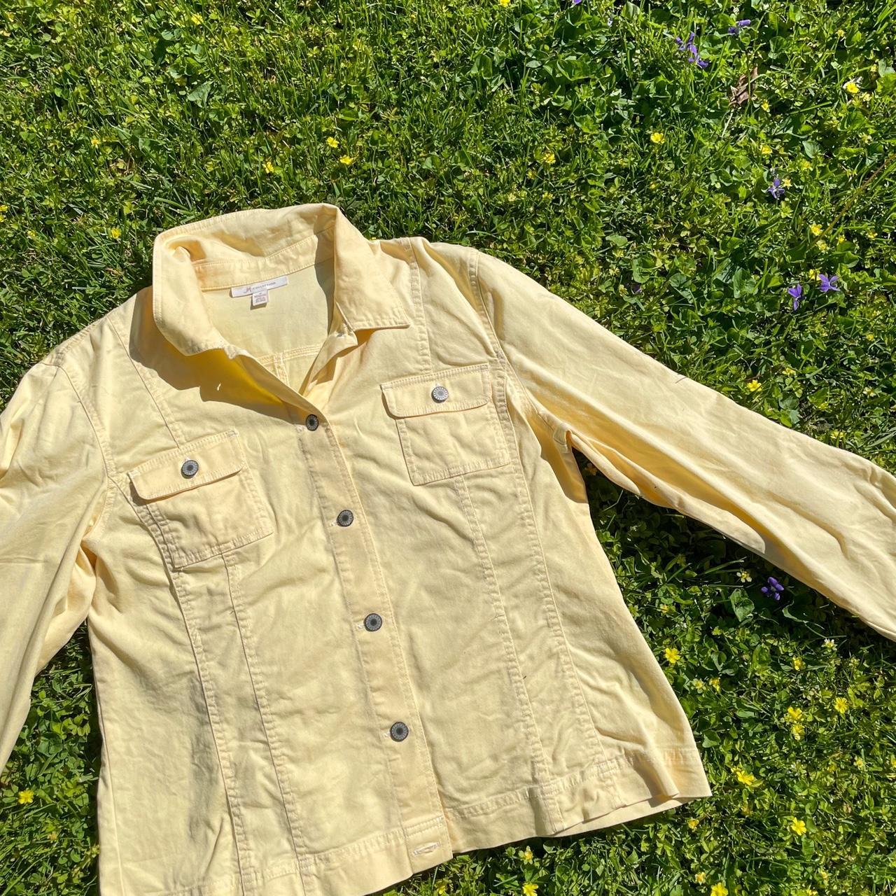 Yellow denim jacket🫶🏼 Cute pastel yellow comfy jean... - Depop