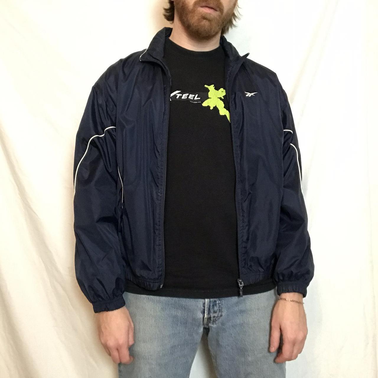 Reebok blue windbreaker jacket Length: 24” Width:... - Depop