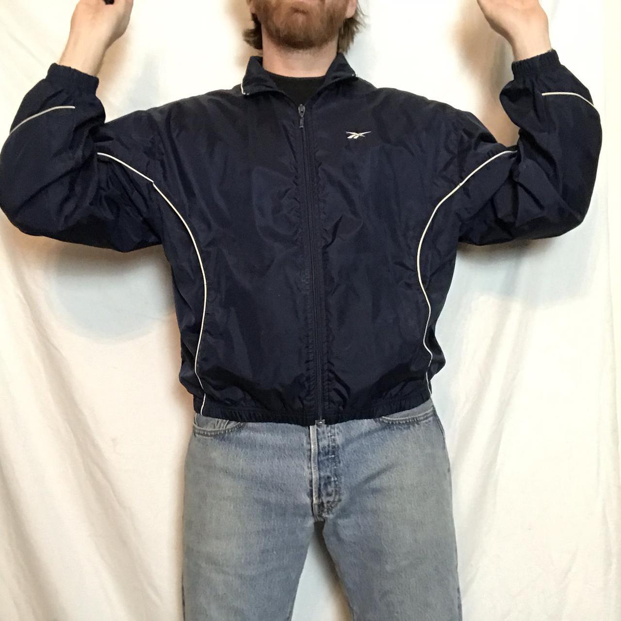 Reebok blue windbreaker jacket Length: 24” Width:... - Depop