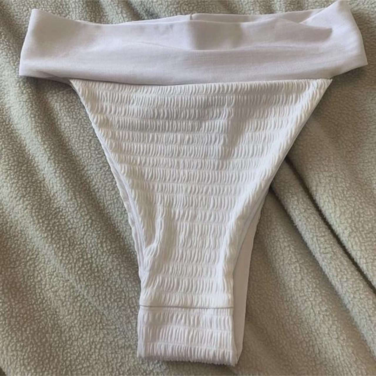 Pretty Little Thing White Bikini Bottoms Size 8... - Depop