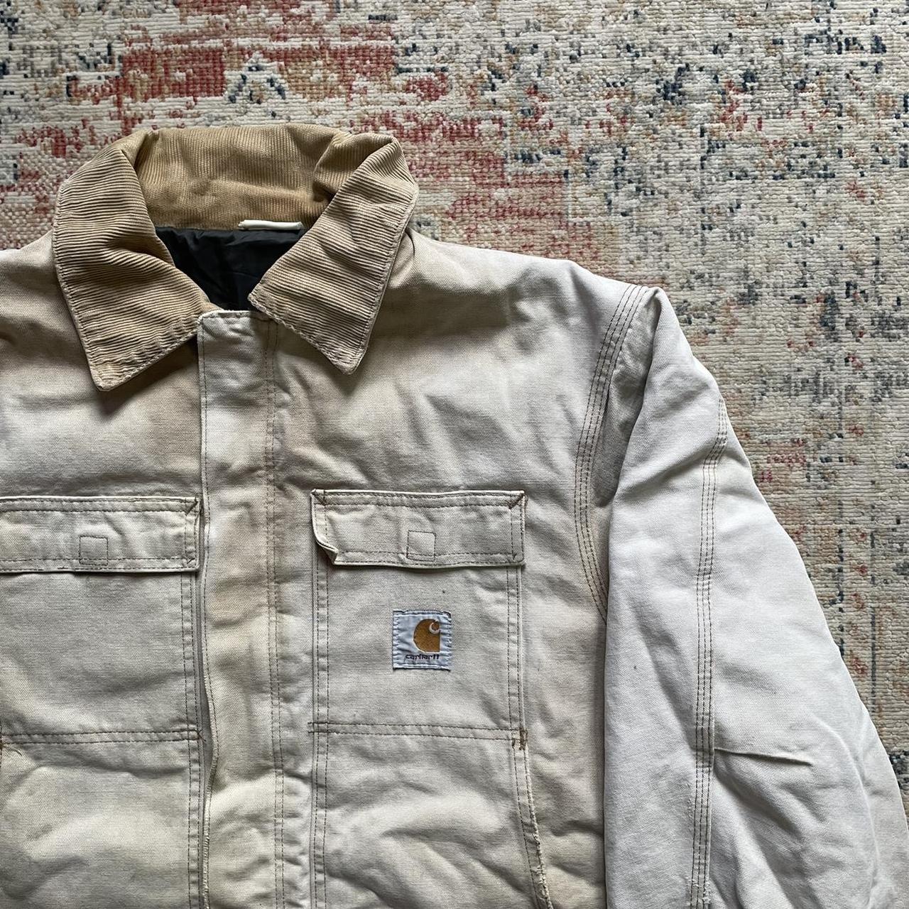 Carhartt Men's Cream and Tan Jacket | Depop