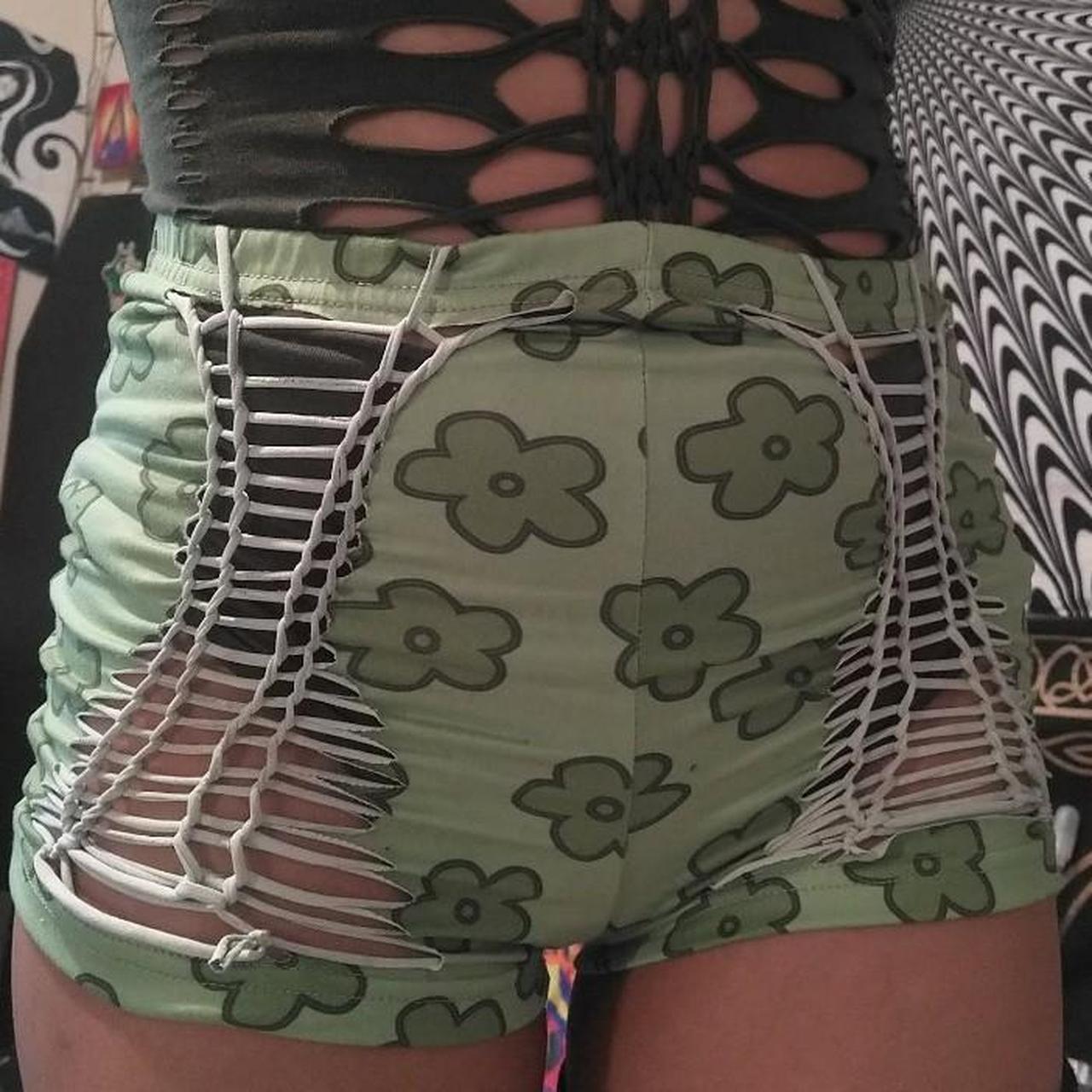 Flower weaved shorts Fits xs-medium Made wif love... - Depop