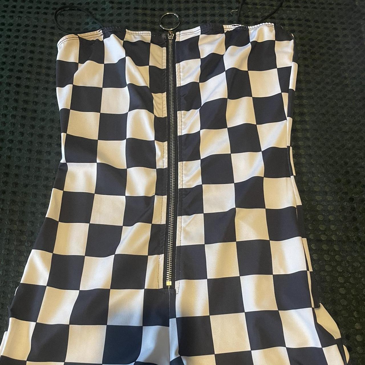 Outcast Clothing Checked Playsuit Worn a few times... - Depop