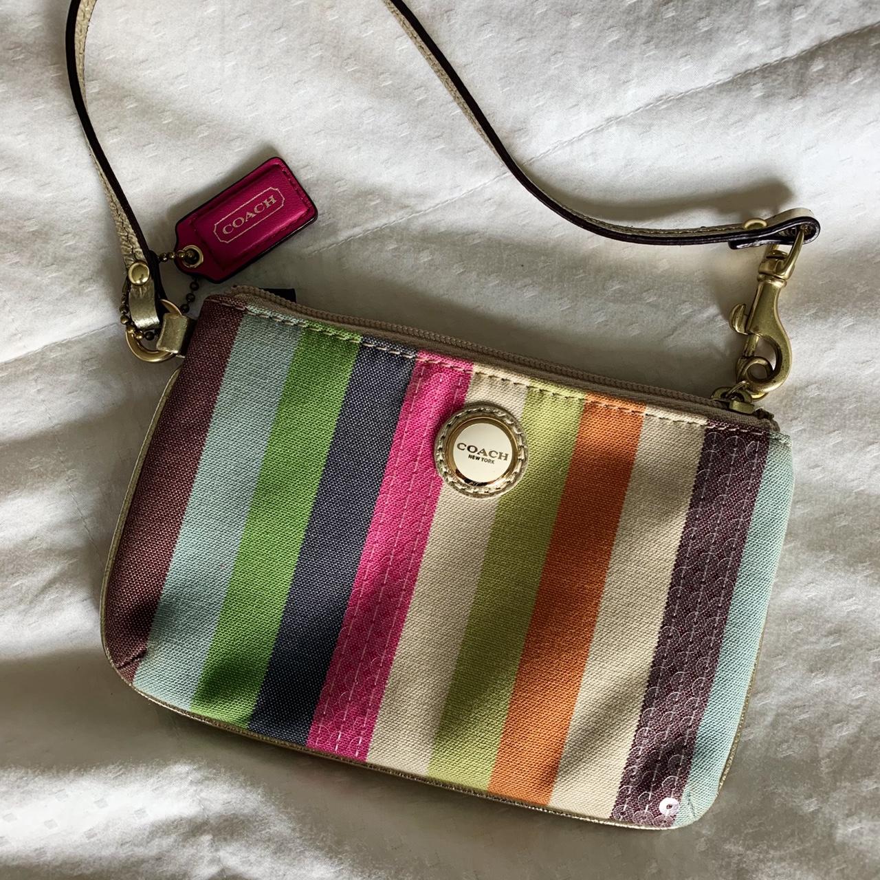 COACH - multi-colored mini purse clutch - great... - Depop