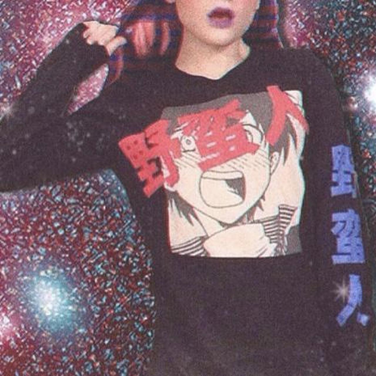 anime graphic sweater #jfashion #weeb #weeaboo... - Depop