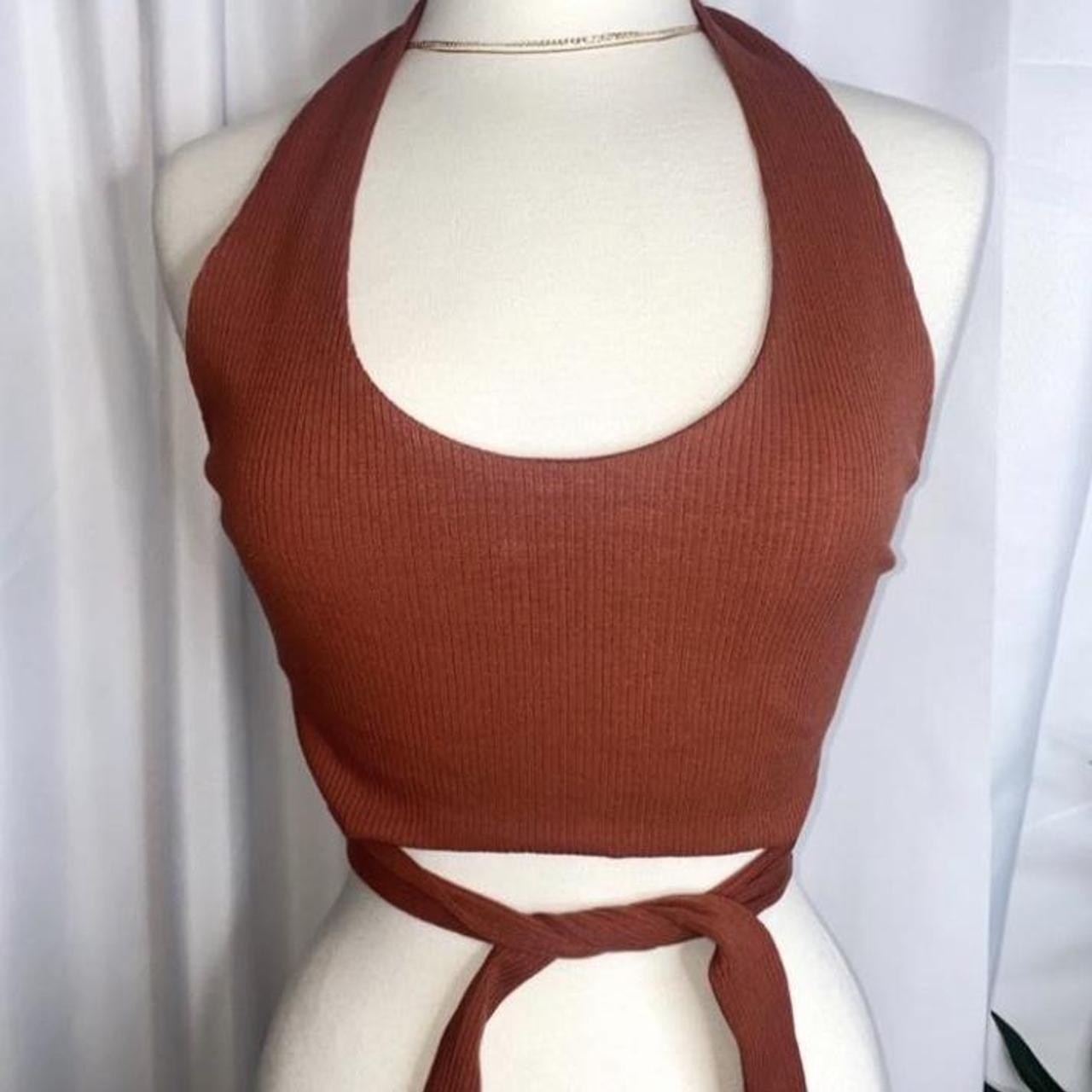 Halter Rust Crop Top Size small New - Depop