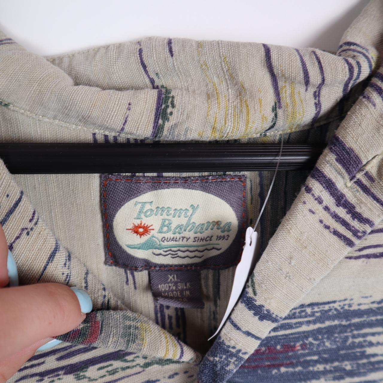 Vintage Tommy Bahama 100% Silk Button Down Camp Polo... - Depop