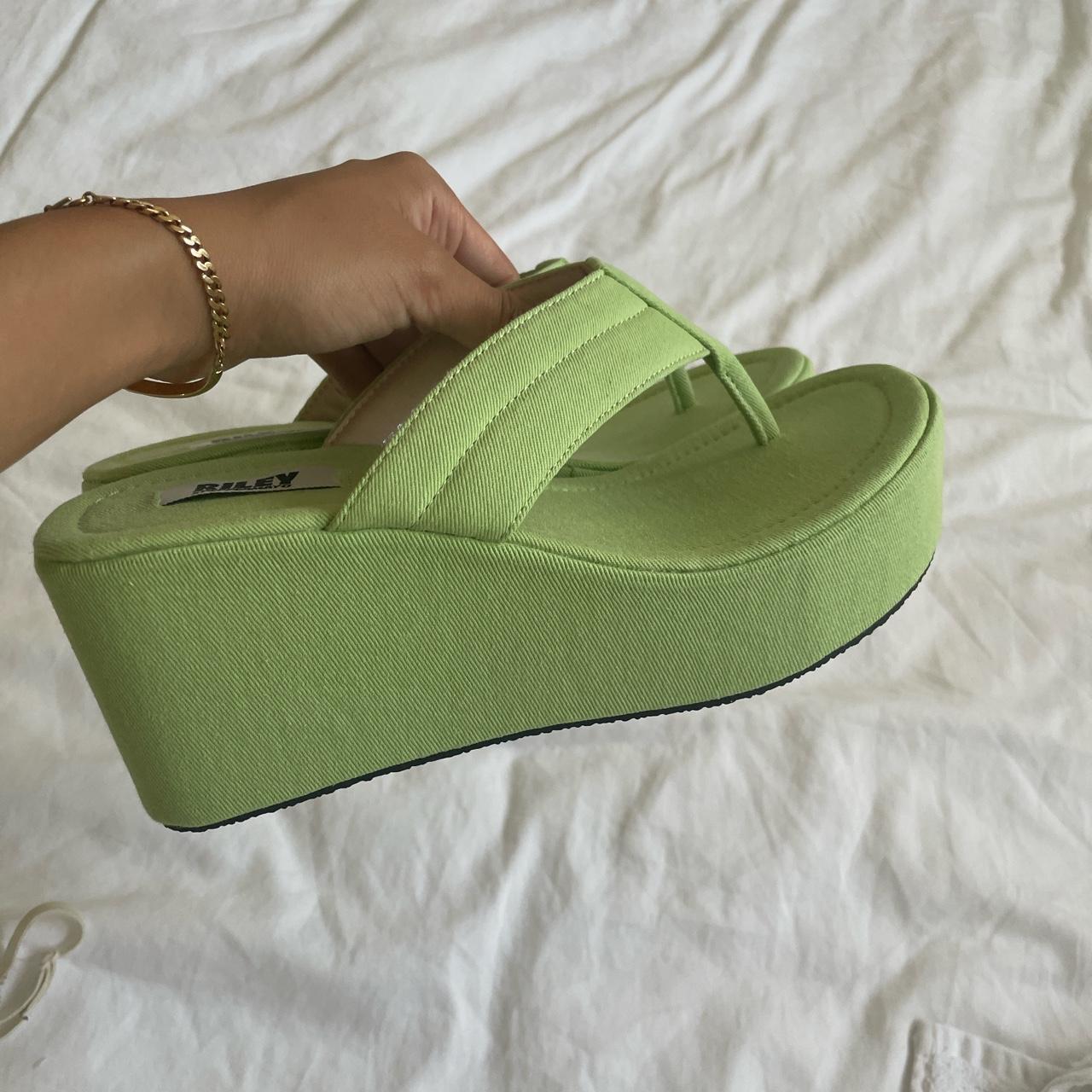 Light green platform sandals from the Riley x... - Depop