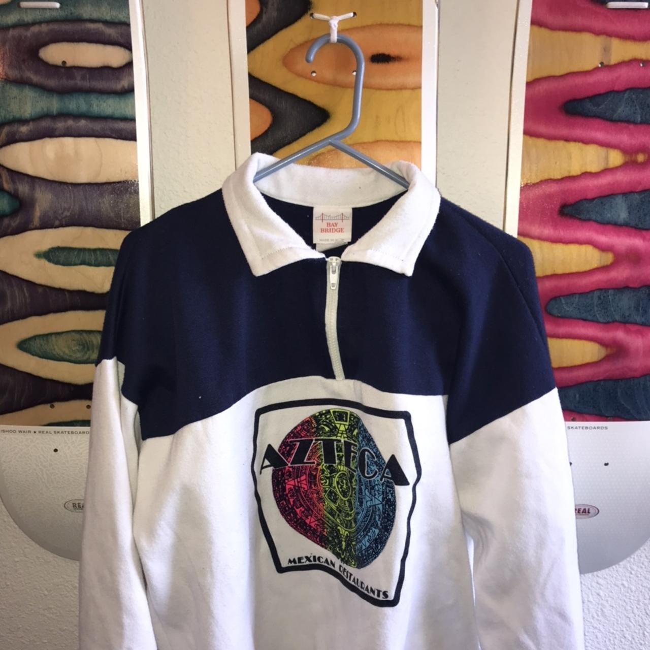 Club azteca mexican restaurant quarter zip vintage - Depop