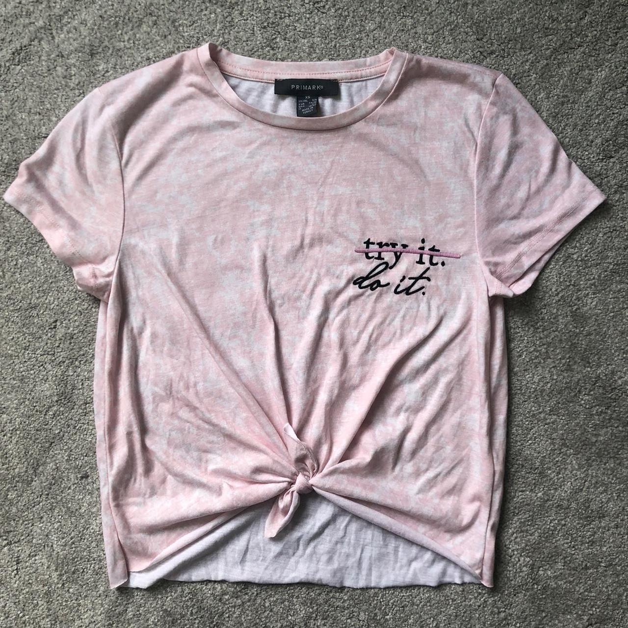 Primark Women's White and Pink Crop-top | Depop