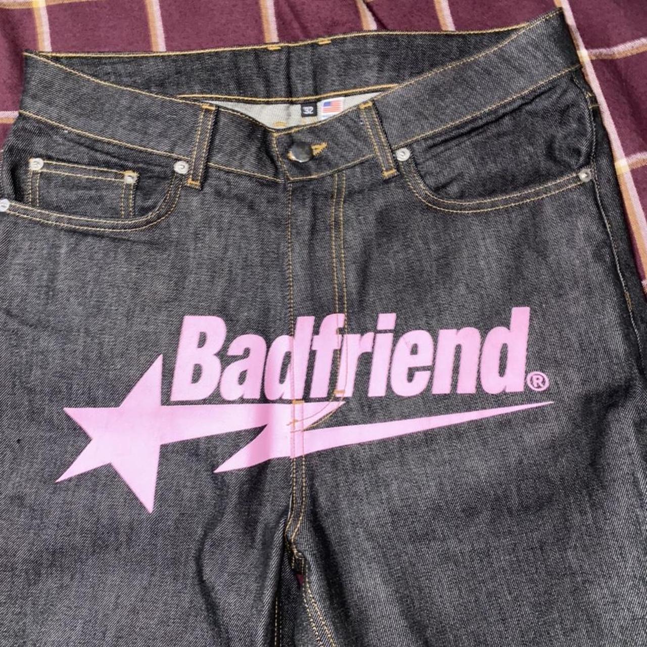 Badfriend jeans pink 10/10 condition worn about 3... - Depop