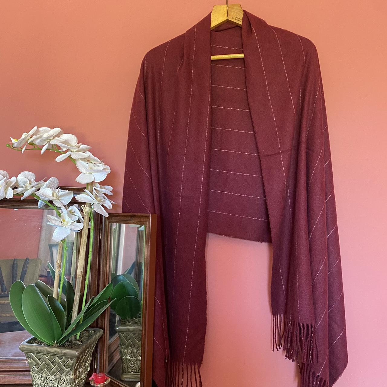 Women's Red and White Scarf-wraps | Depop