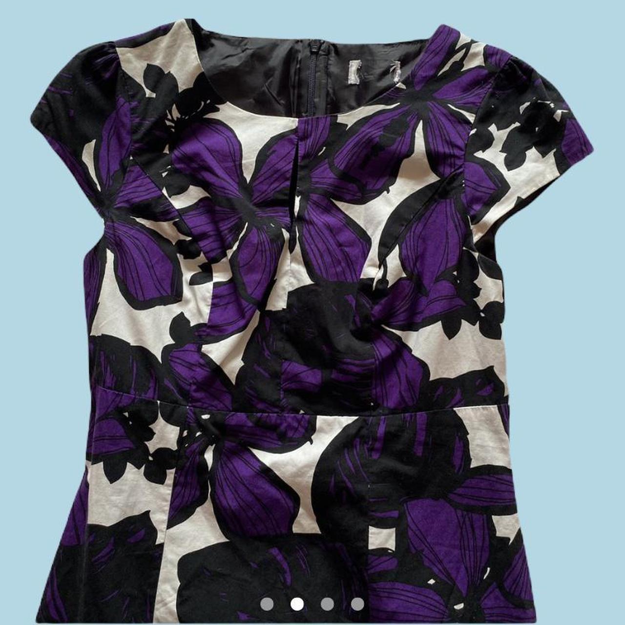 Women's White and Purple Dress | Depop