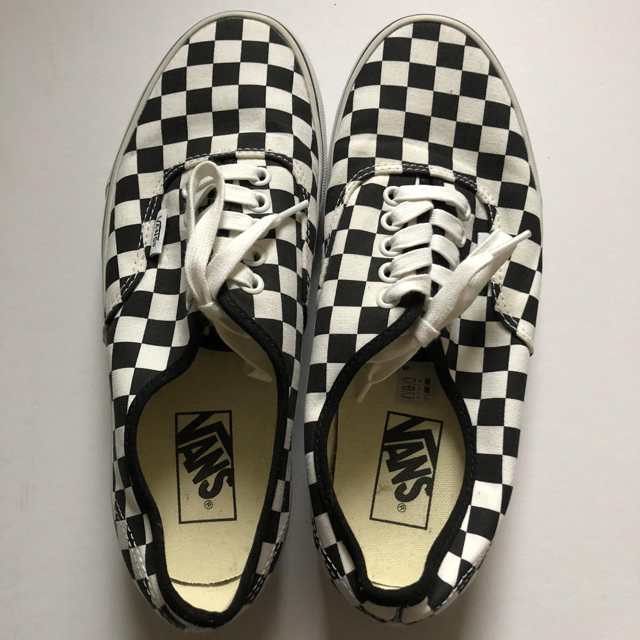 Vans checkered shoes worn once or twice $45 + $3... - Depop