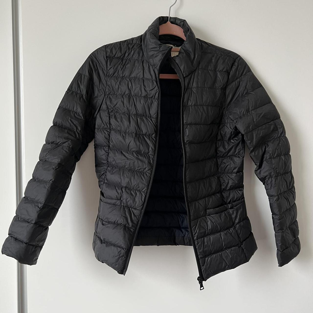 H&M black 100% down jacket coat - Size U.K. 6 - In... - Depop