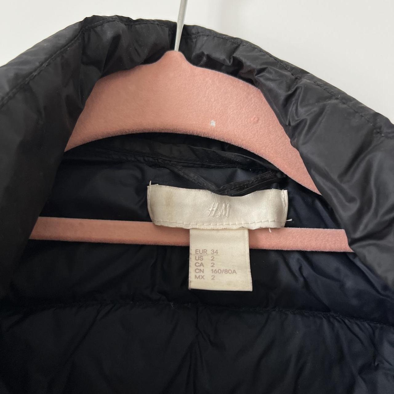 H&M black 100% down jacket coat - Size U.K. 6 - In... - Depop