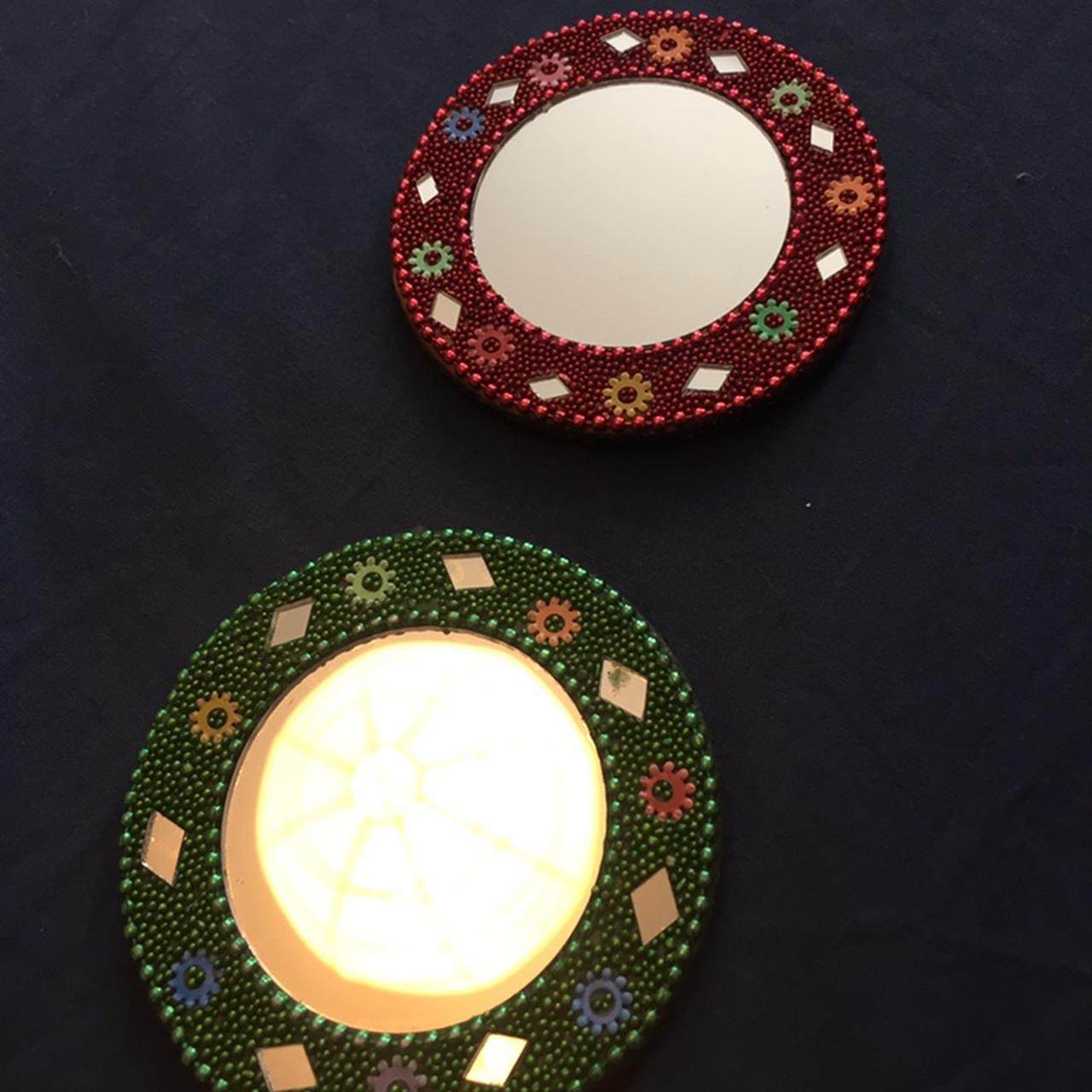 Handmade pocket mirror. Two beautiful handcrafted... - Depop