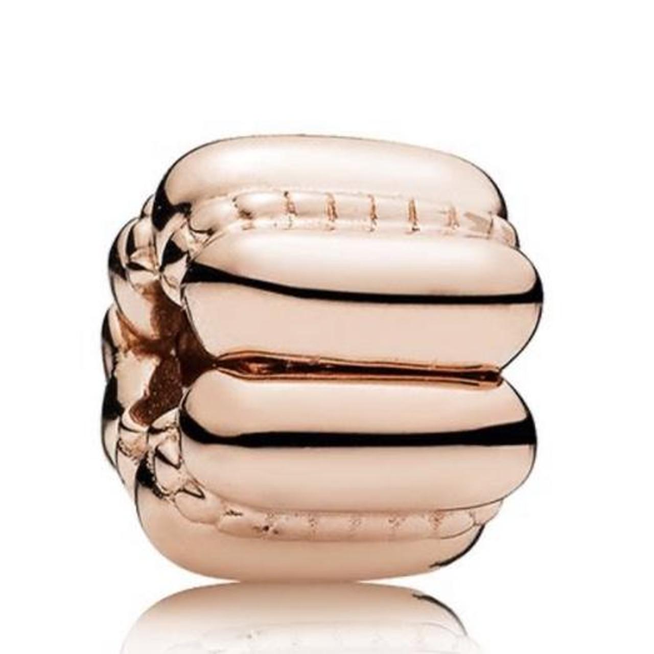 Pandora Rose gold dots and ridges clip charm:... - Depop