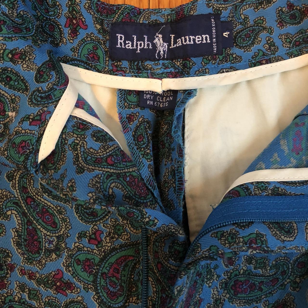 Cute paisley blue Ralph Lauren pants, size 4. Great... - Depop