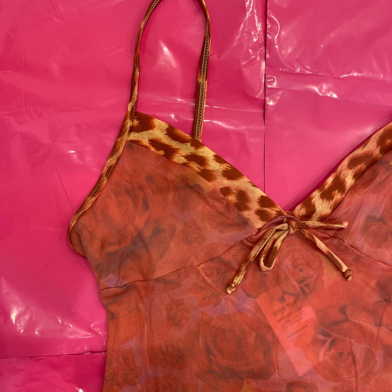 cute semi sheer Pinterest leopard and rose print... - Depop