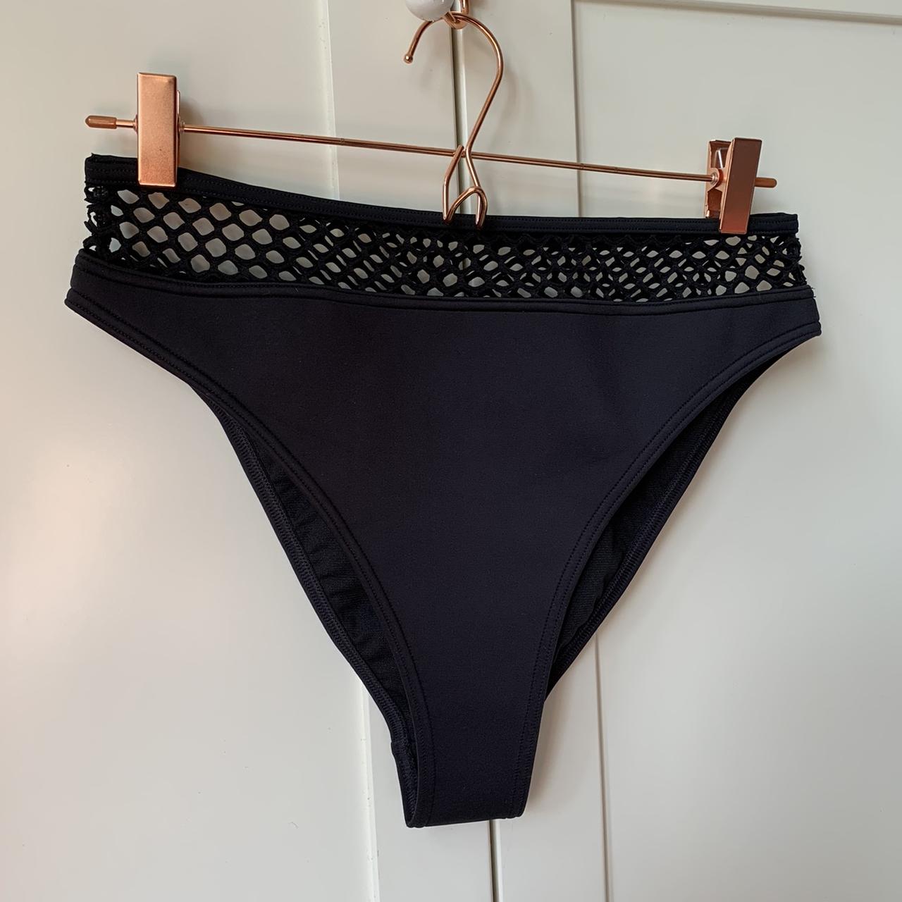 High leg high rise neoprene and mesh bikini bottoms.... - Depop