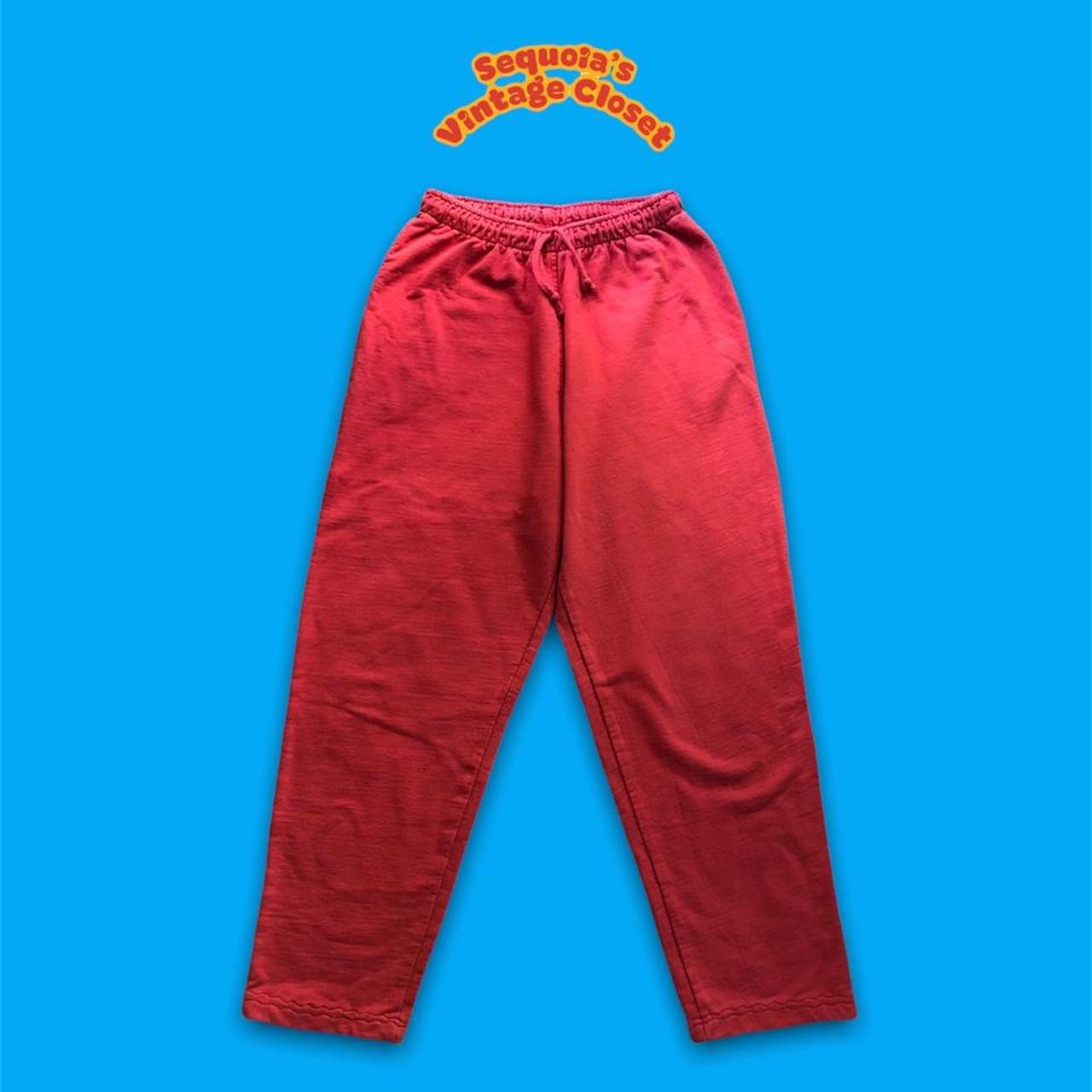 Vintage 90s sweatpants ! 1990s red sweat pants !... - Depop