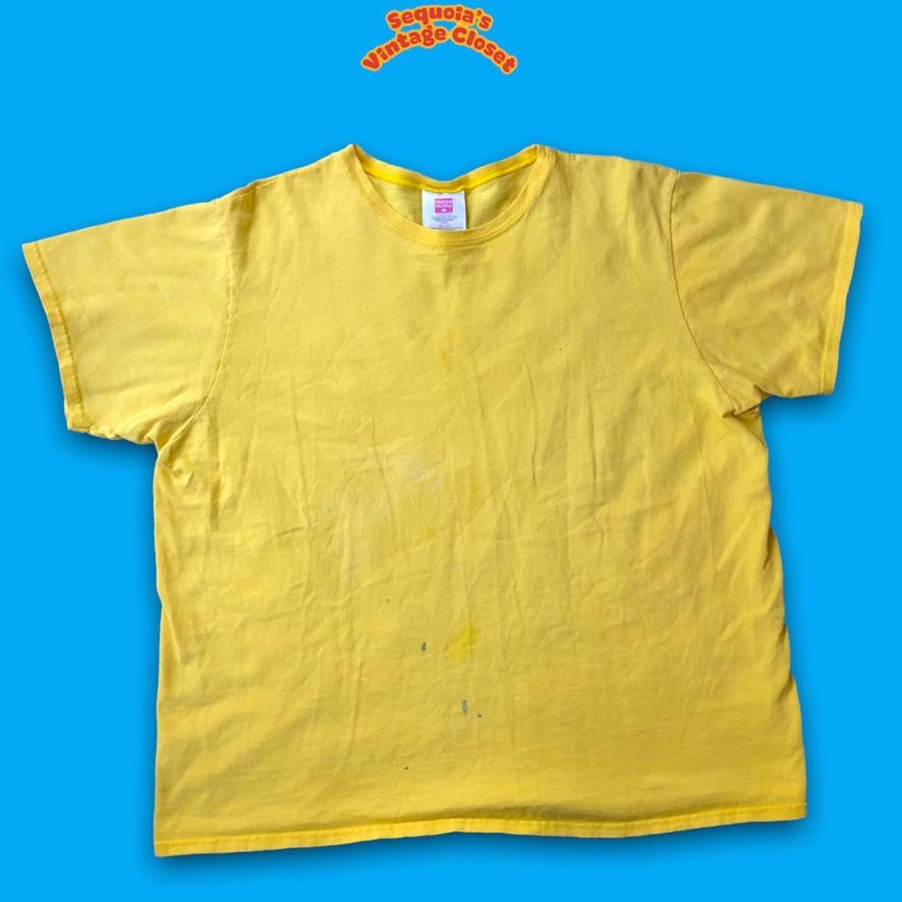 Vintage Hanes blank tee ! Yellow essential blank tee... - Depop