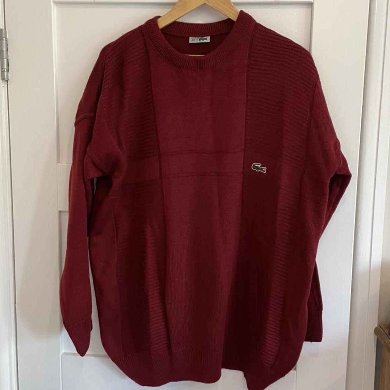 Burgundy Lacoste sweatshirt size L Good condition - Depop