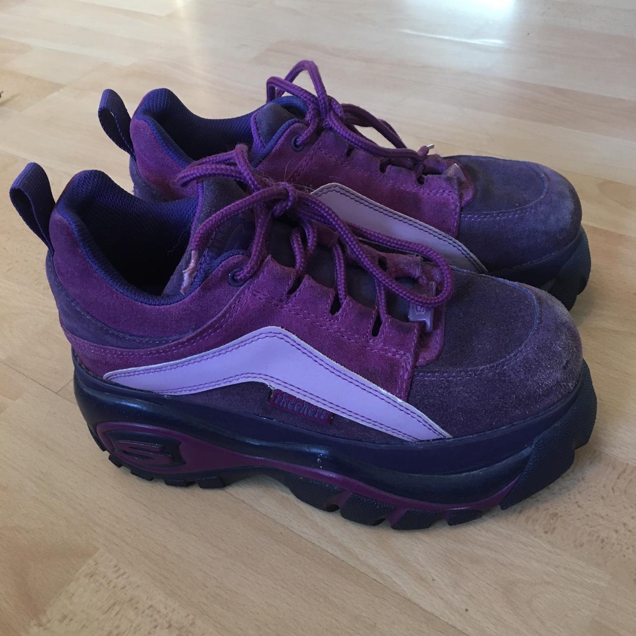 Siiiiick vintage purple platform Skechers. These are... - Depop