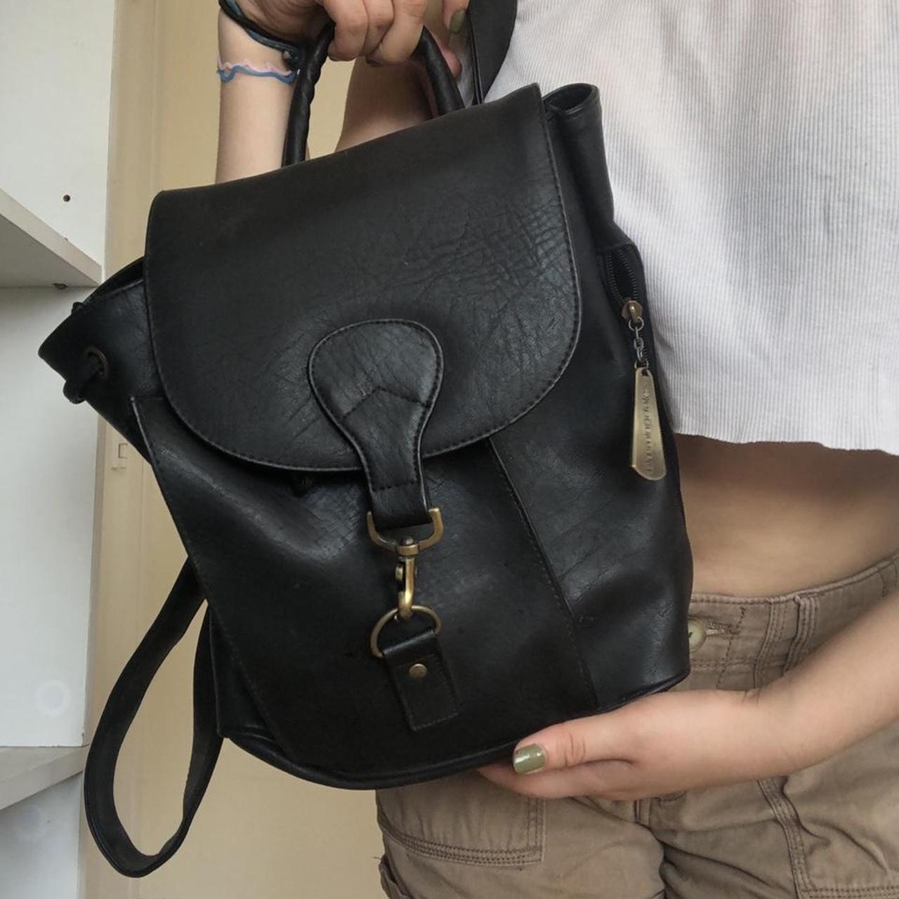 leather mini backpack! super cool and cute and 🦾🦾🦾 - Depop