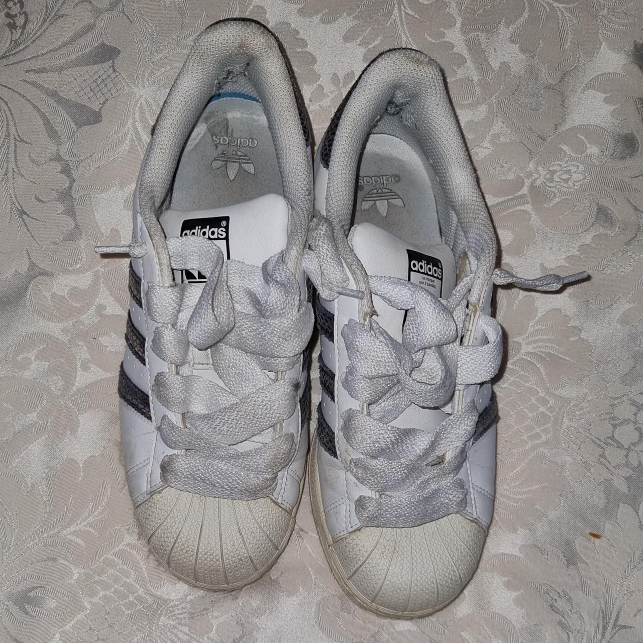 Adidas superstars Shell toes slightly discolured as... - Depop